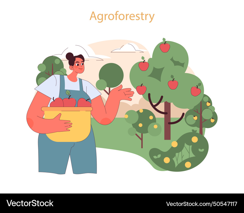 Agroforestry concept Royalty Free Vector Image