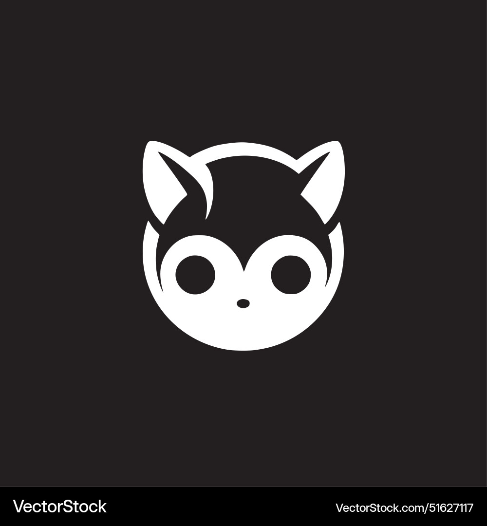 Cat - minimalist and flat logo Royalty Free Vector Image