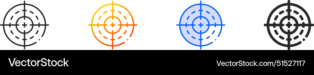 Crosshair iconthin linear gradient blue stroke Vector Image