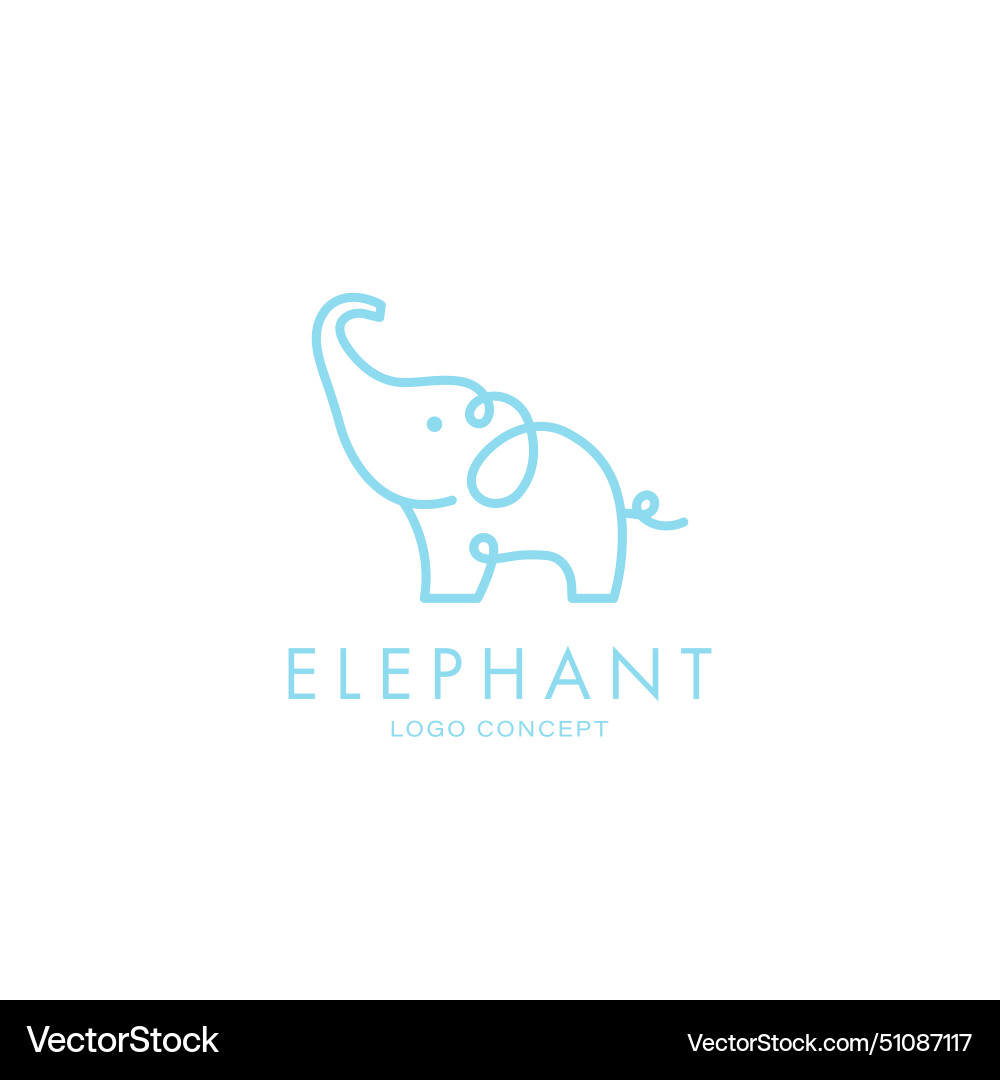 Cute elephant logo design Royalty Free Vector Image