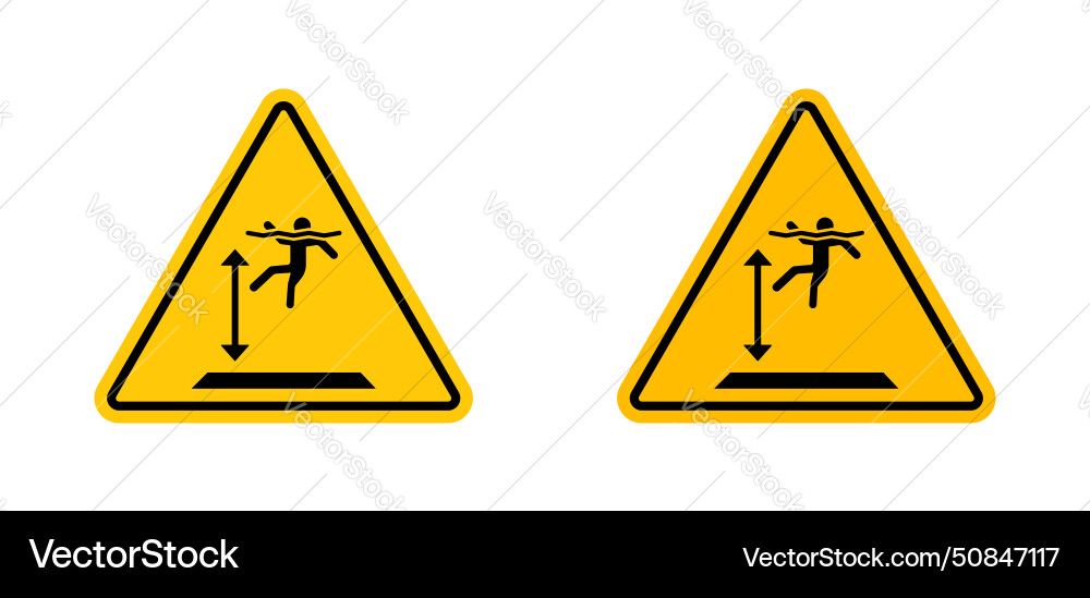 Deep water warning sign icon set alert for areas Vector Image