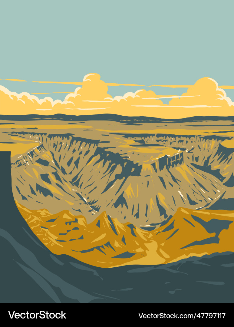 Fish river canyon or visrivier kuil in namibia Vector Image