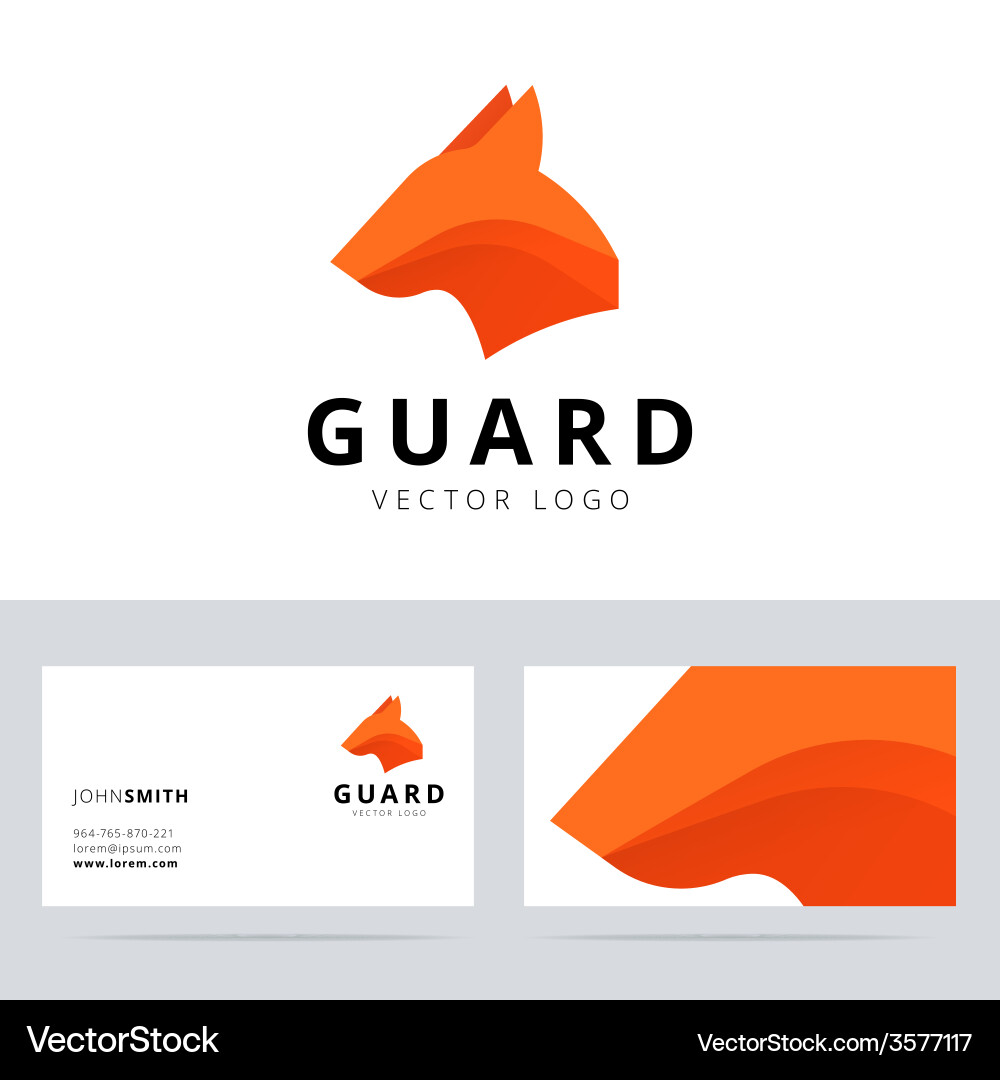 Guard logo template with dog head sign Royalty Free Vector