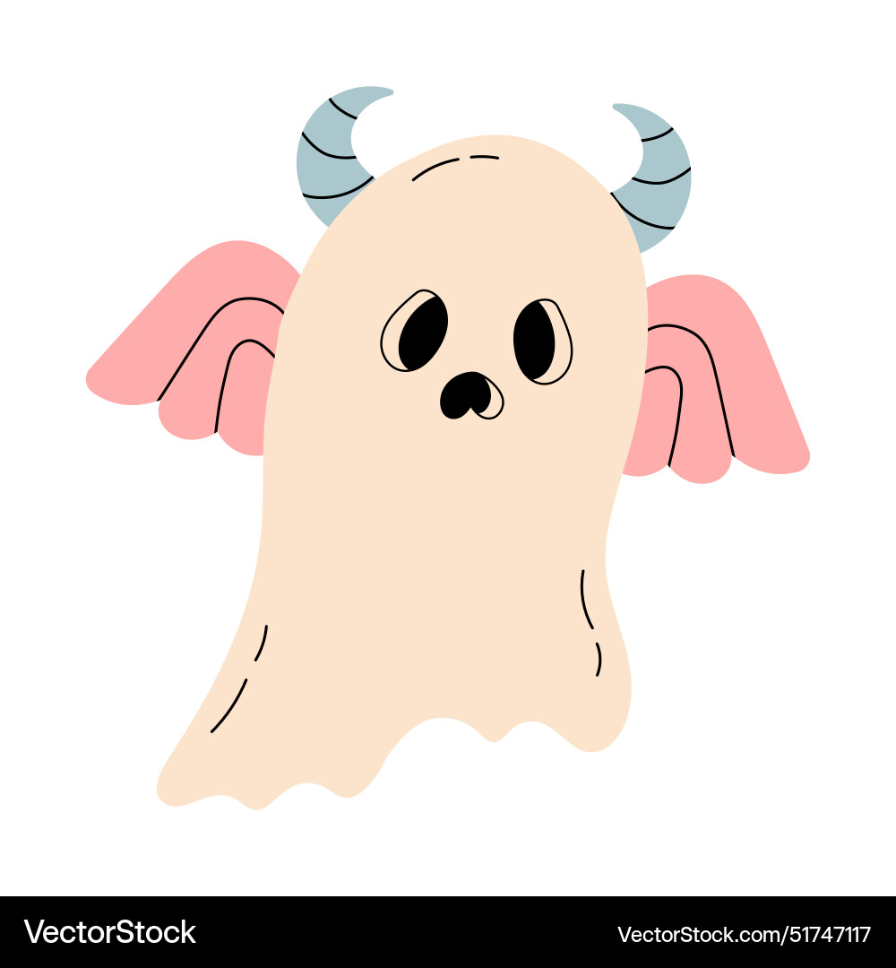 Halloween ghost flying phantom Royalty Free Vector Image