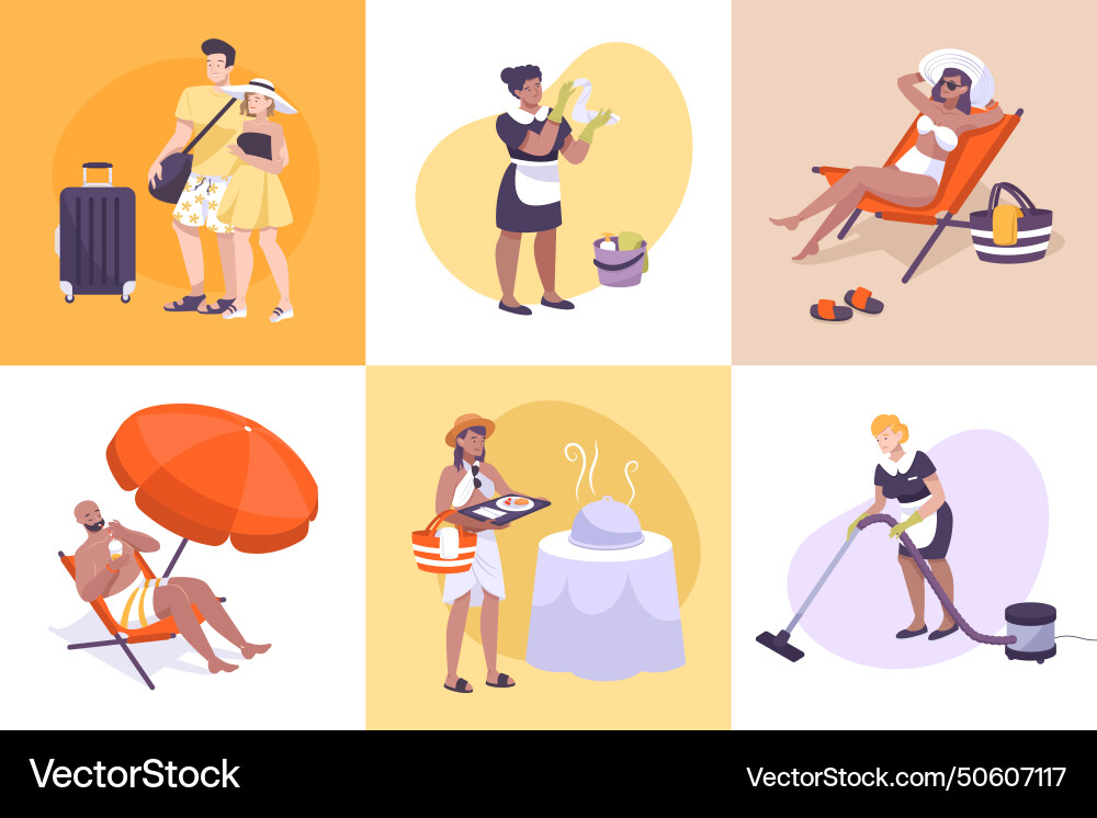 Hotel facilities set Royalty Free Vector Image