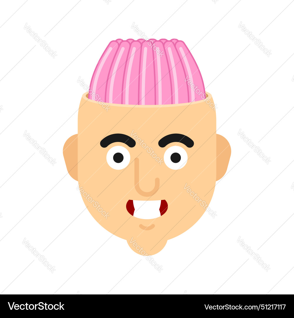 Jelly in head no brain concept Royalty Free Vector Image