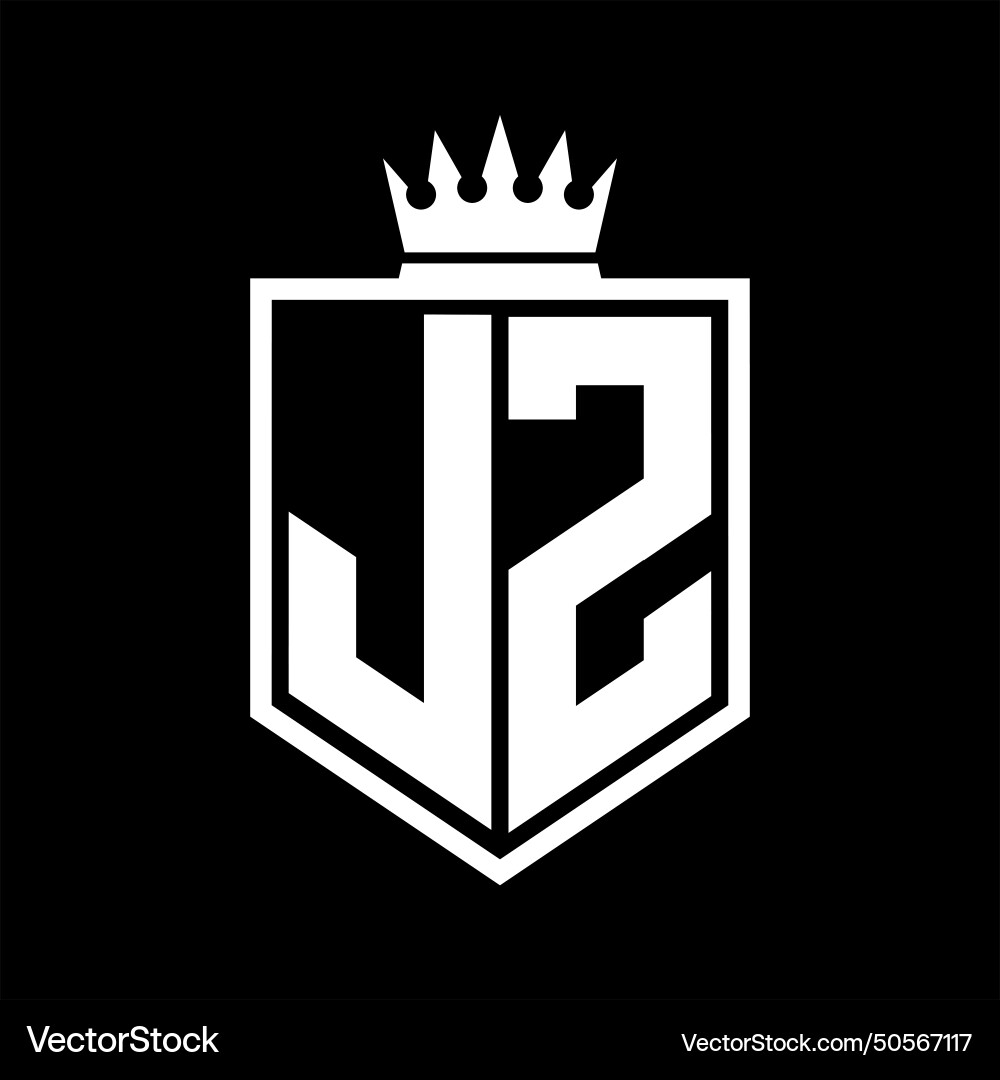 Jz logo monogram bold shield geometric shape Vector Image Jz logo monogram bold shield geometric shape Vector Image
