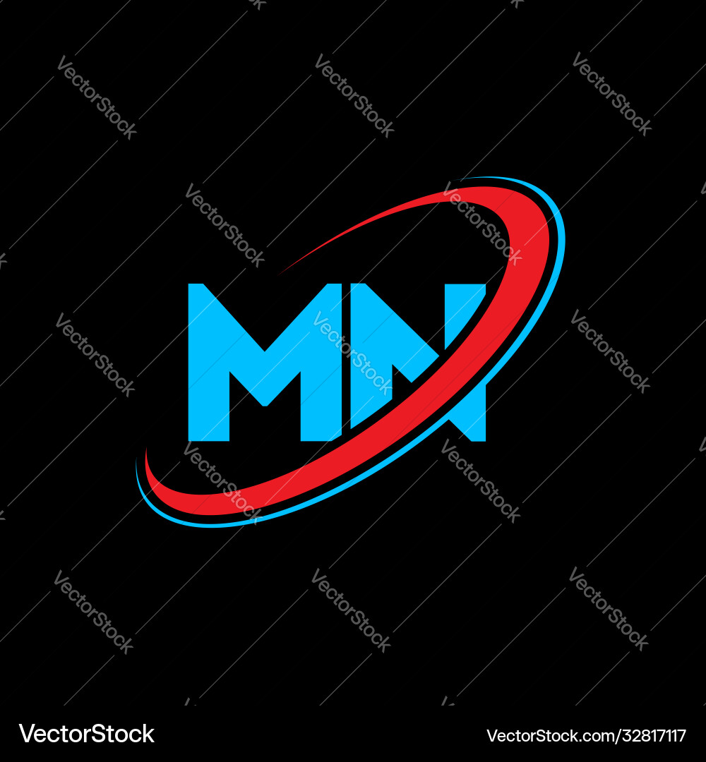 Mn m n letter logo design initial Royalty Free Vector Image