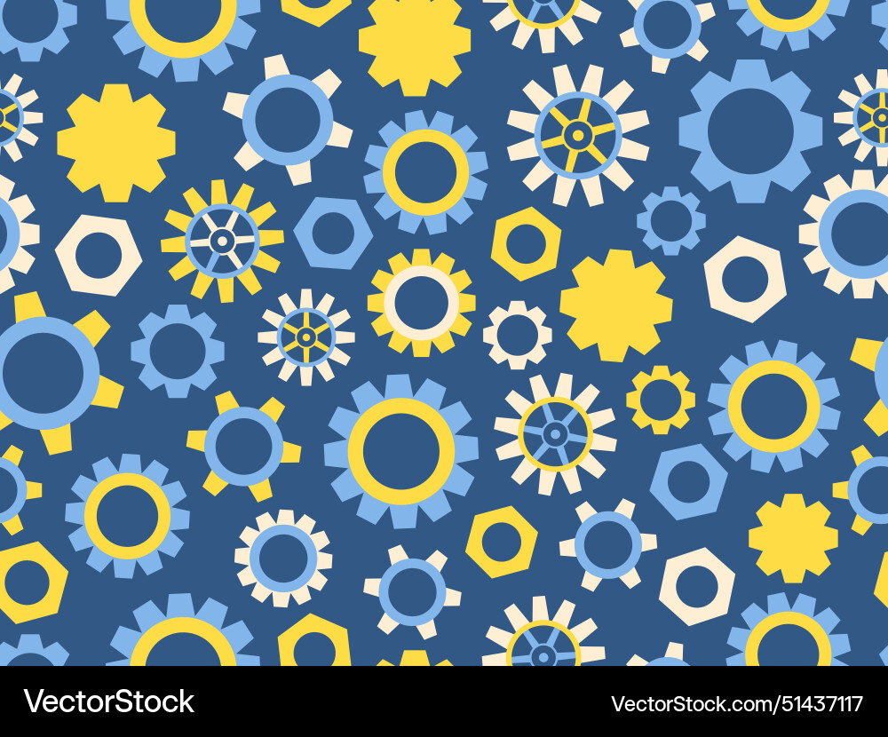Seamless pattern of gears in steampunk Royalty Free Vector