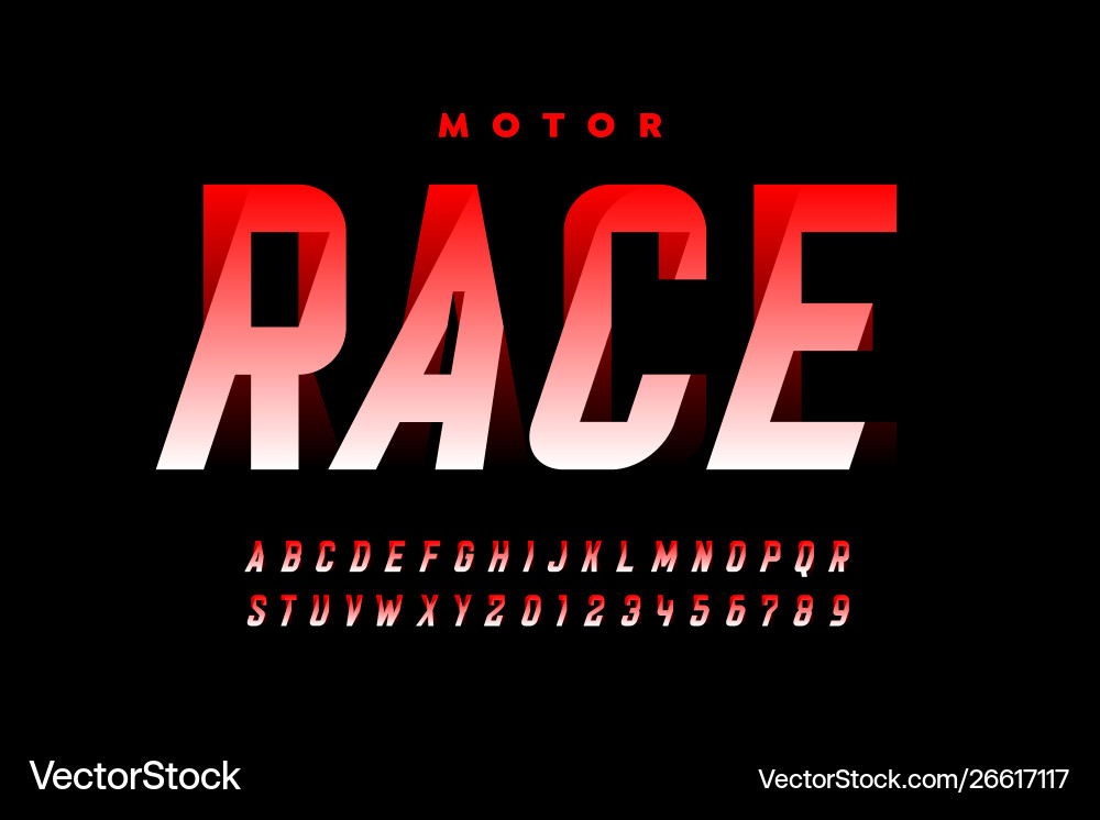 Speed style modern font alphabet letters Vector Image