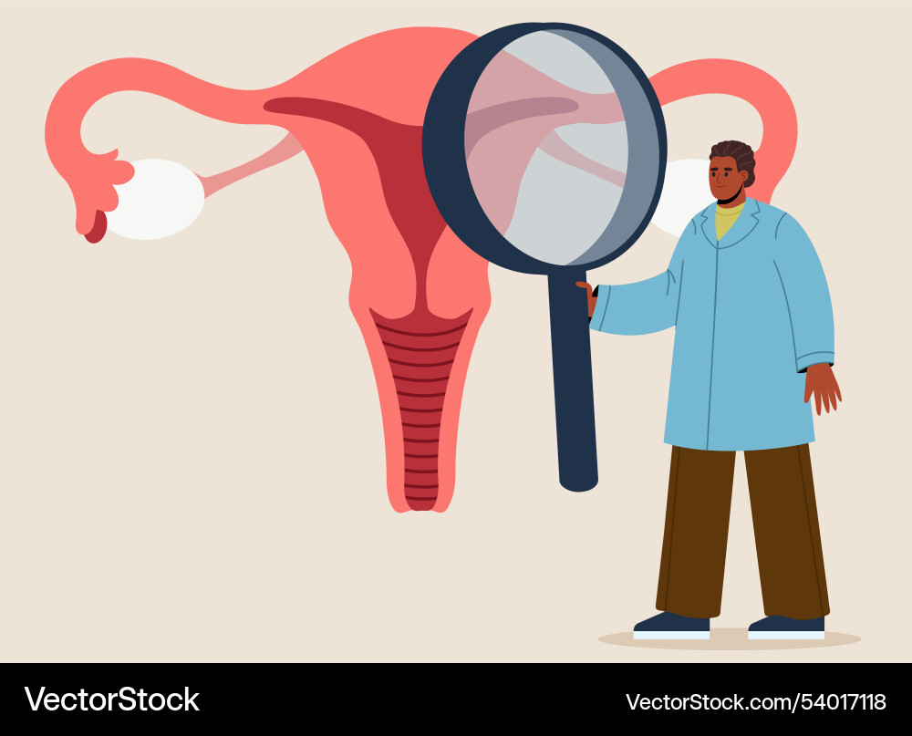 A doctor diagnosing hpv virus Royalty Free Vector Image