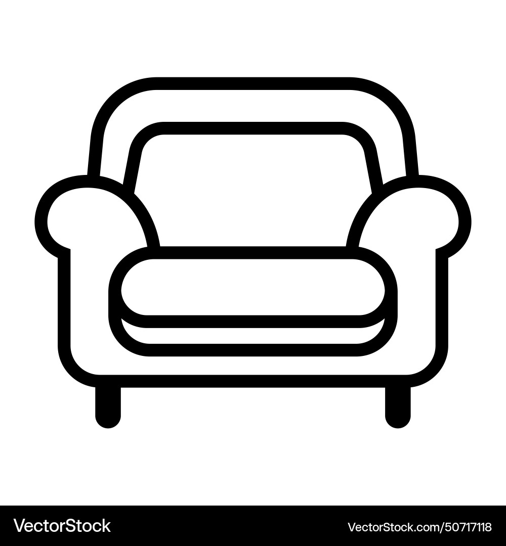Black armchair icon on white background Royalty Free Vector