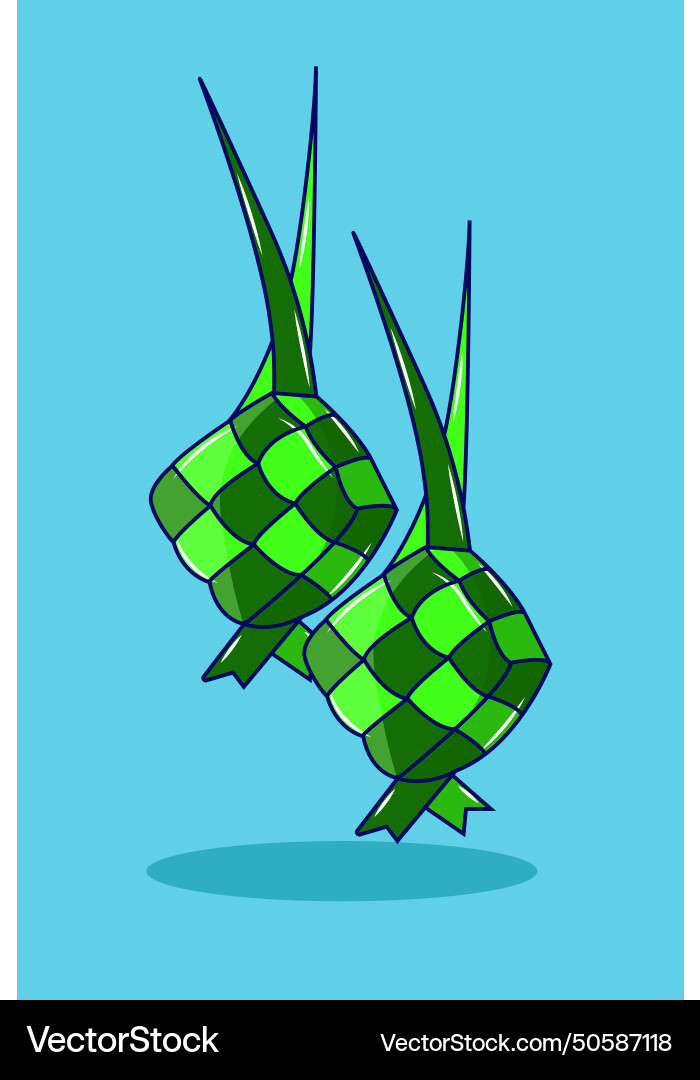 Design ketupat cartoon Royalty Free Vector Image