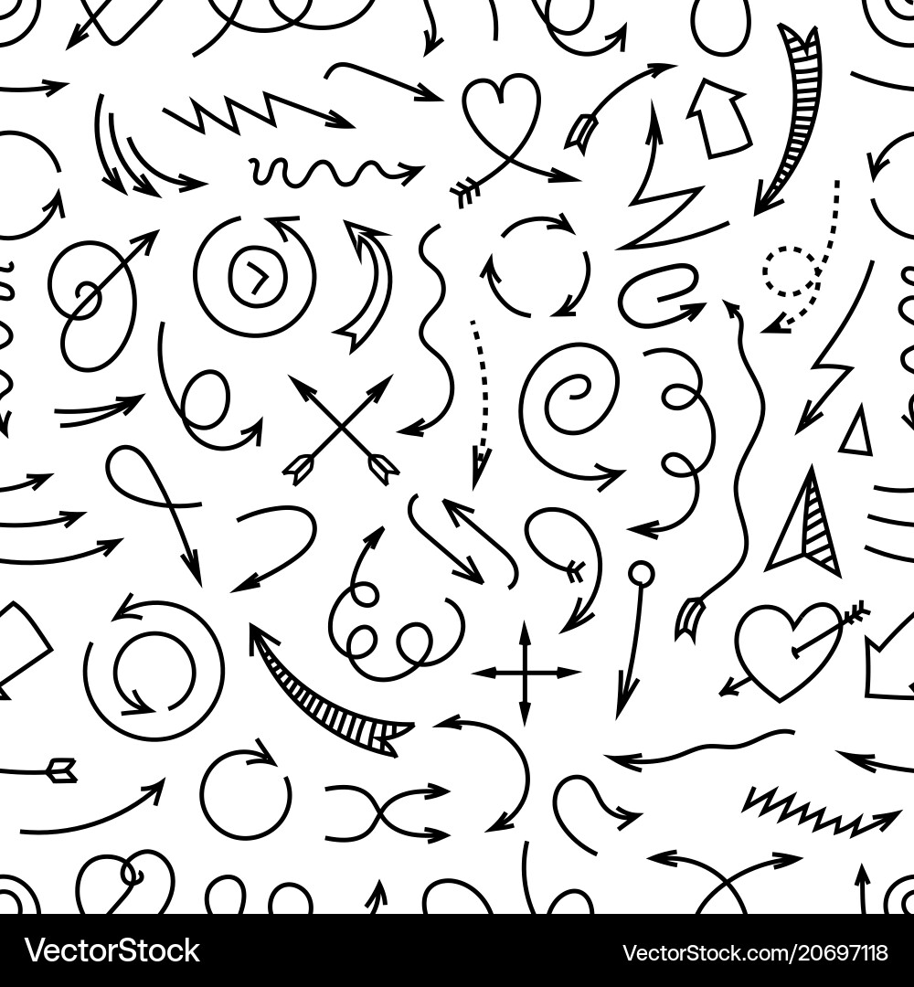 Different simple arrows seamless pattern Vector Image