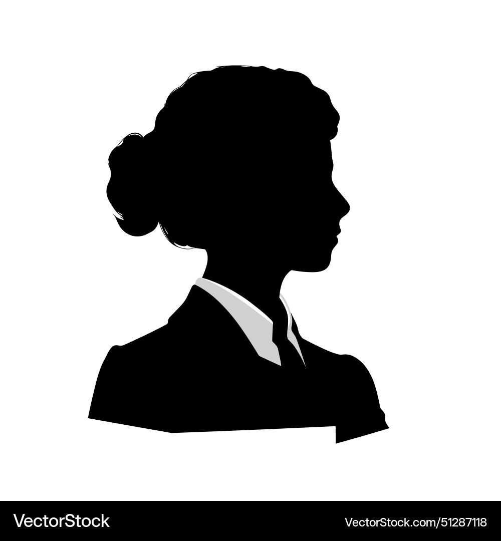 Elegant womans silhouette with classic updo Vector Image