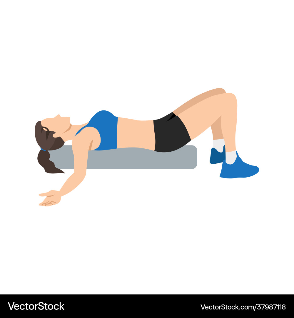 Foam roller chest opener stretch exercise Vector Image