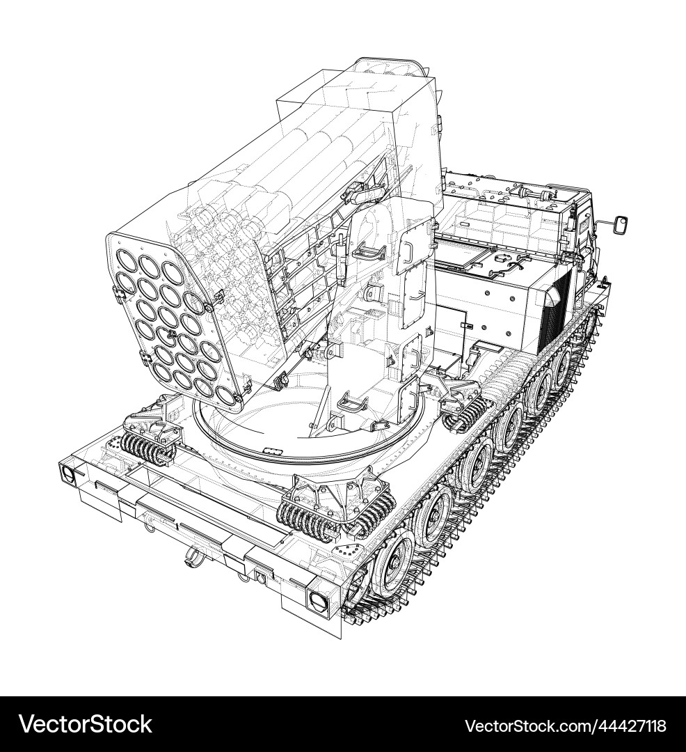 Military track missile system Royalty Free Vector Image
