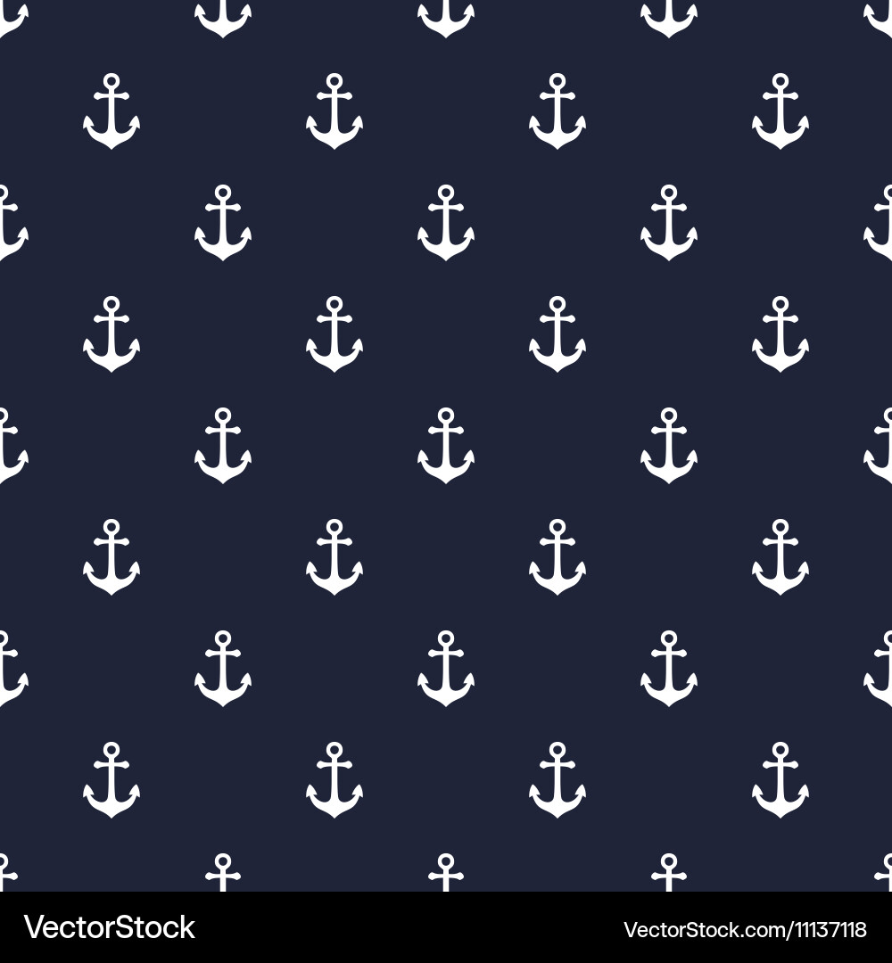 Navy blue anchor seamless pattern Royalty Free Vector Image