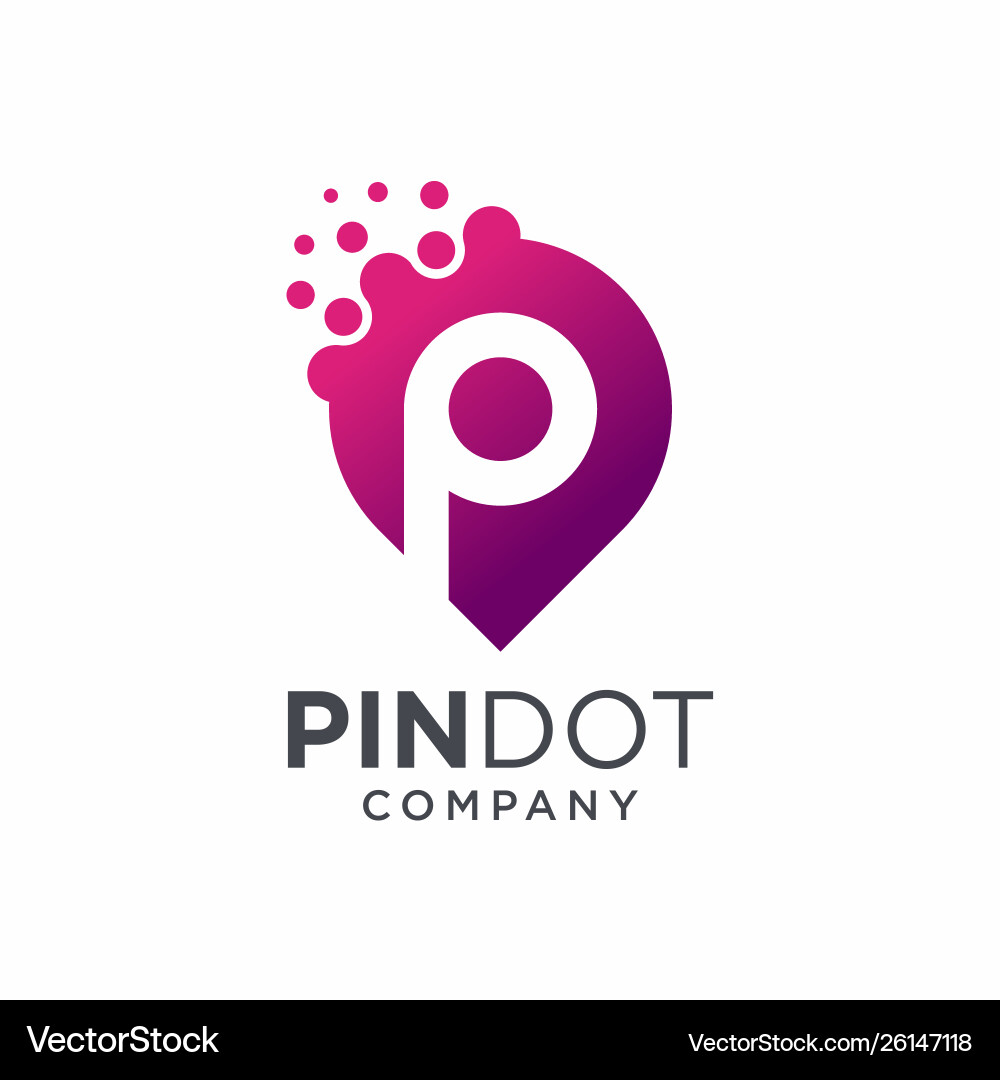 Pin dot logo design Royalty Free Vector Image - VectorStock