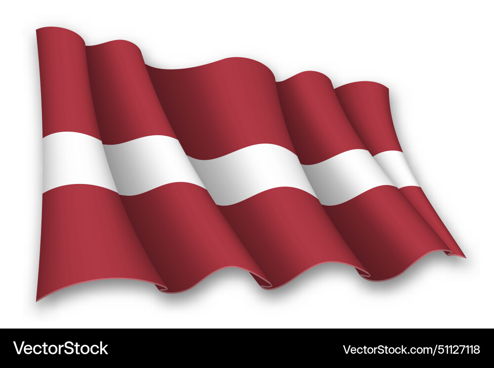 Realistic waving flag of latvia Royalty Free Vector Image