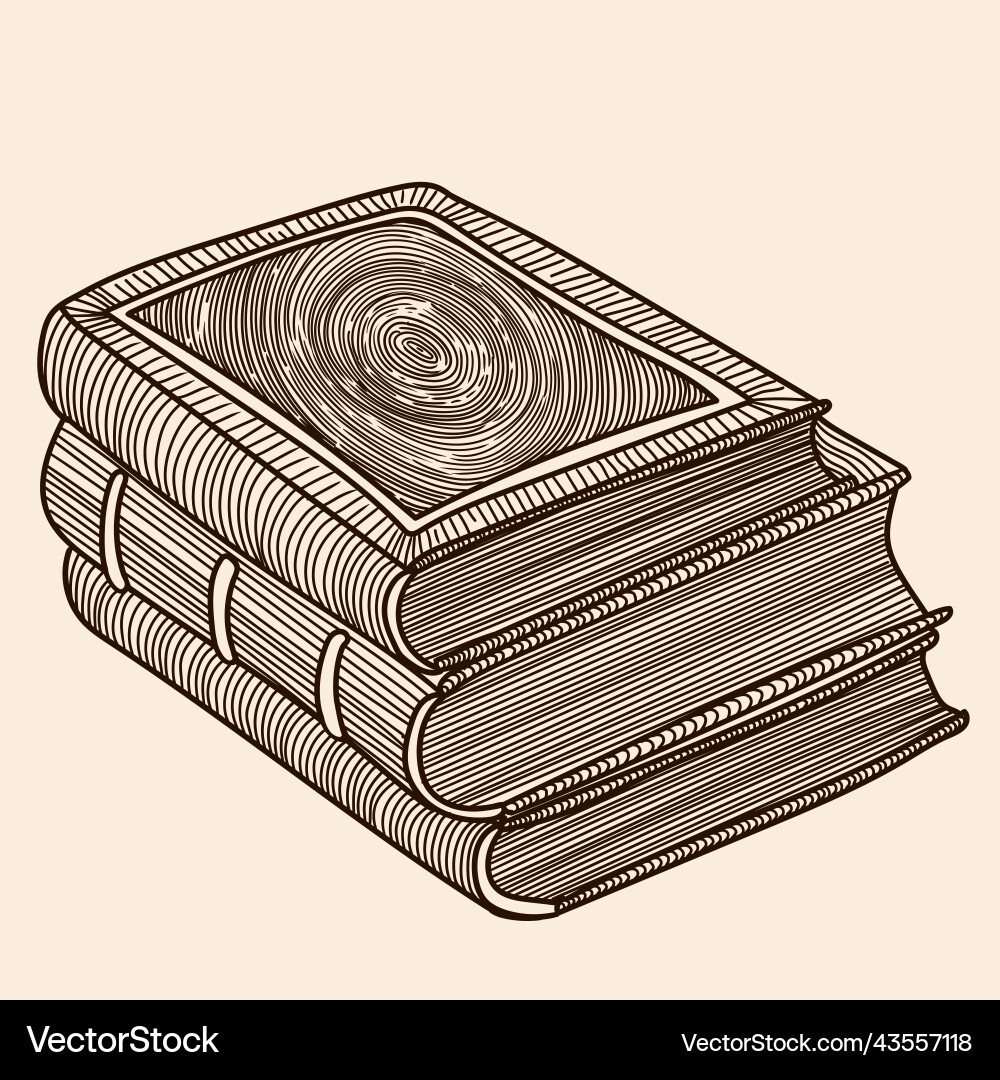 Three thick books Royalty Free Vector Image - VectorStock