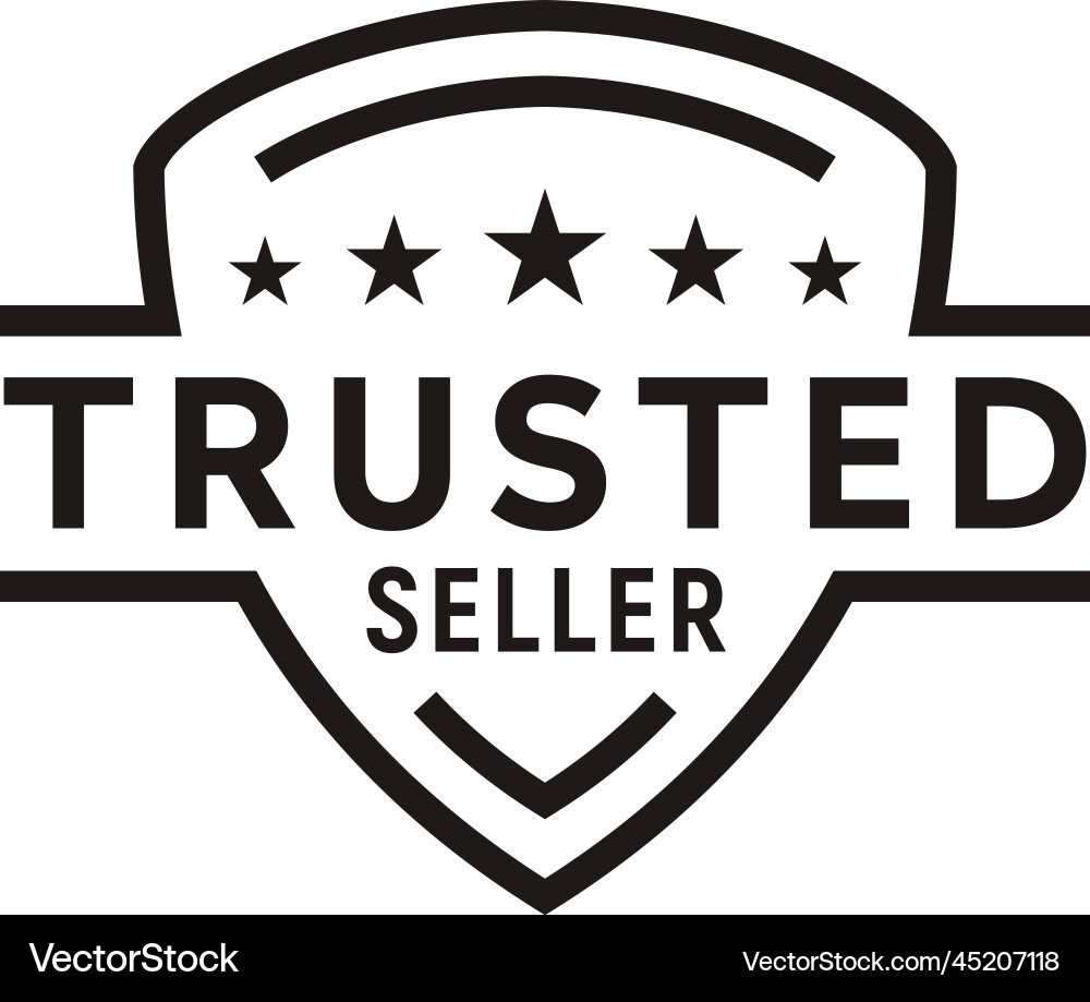 Trust Shield Rating Stars Logo Royalty Free Vector Image