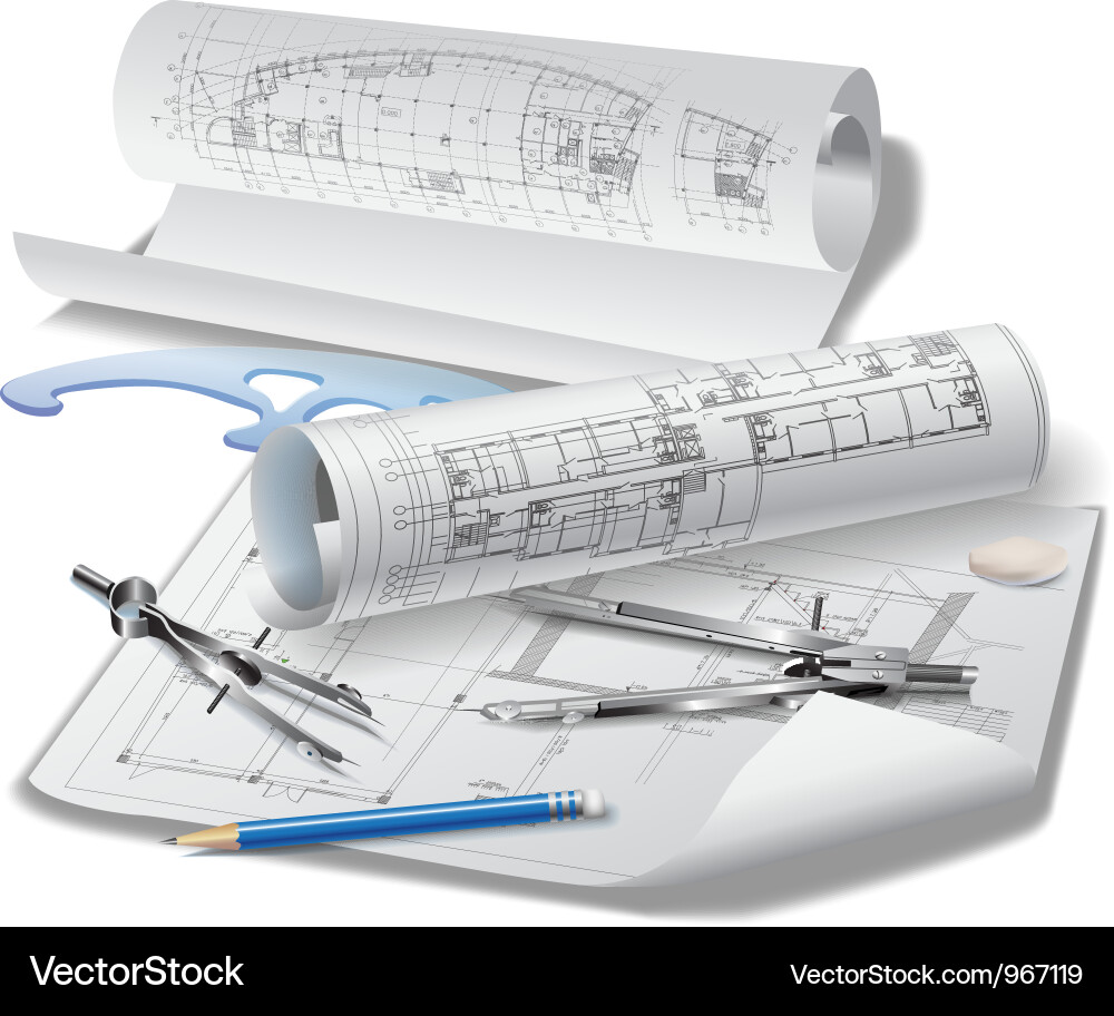 Architecture plans Royalty Free Vector Image - VectorStock