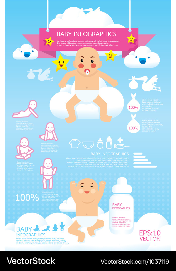 Baby infographic Royalty Free Vector Image - VectorStock