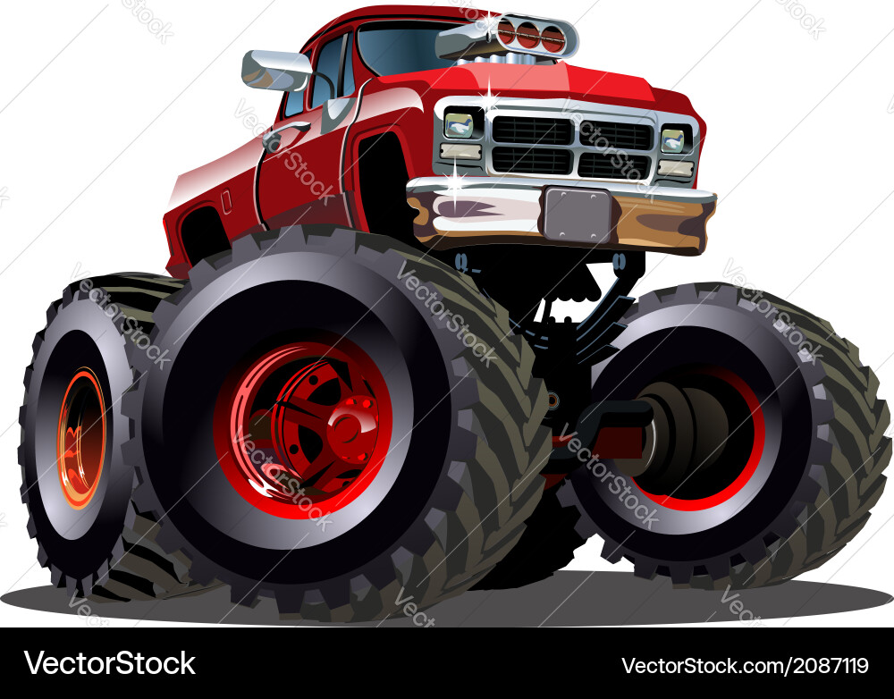 Cartoon monster truck Royalty Free Vector Image