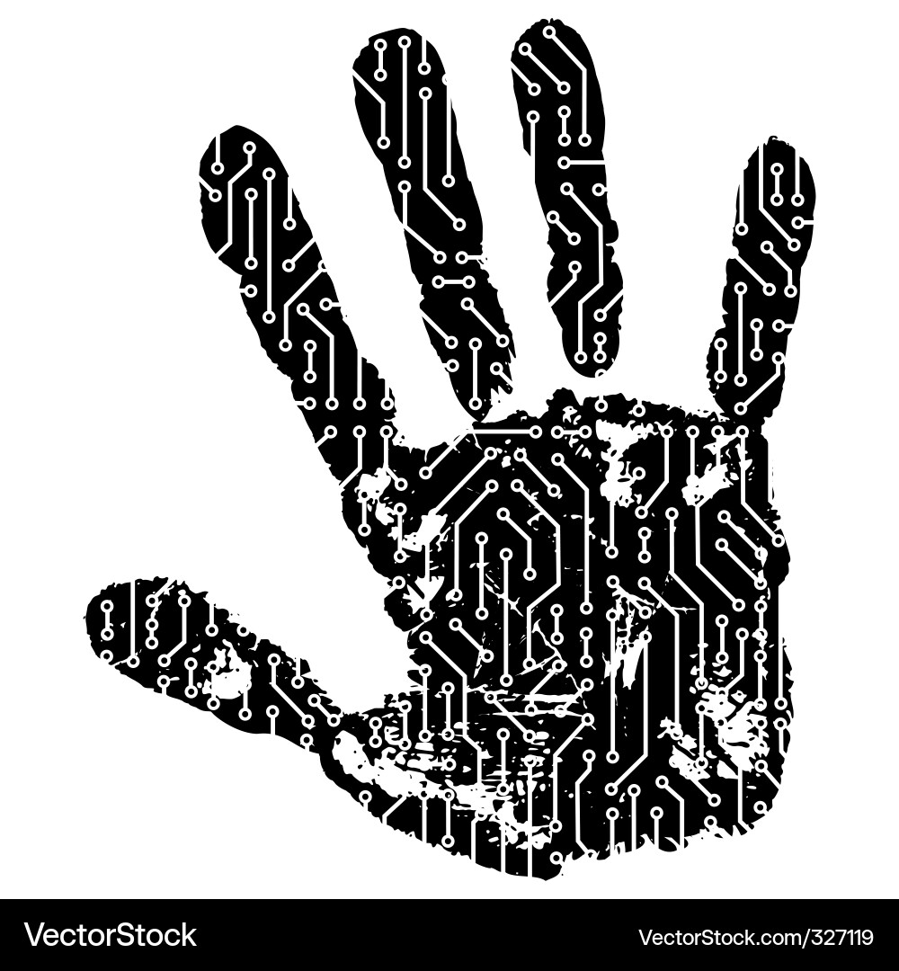 Electronic Circuit Hand Royalty Free Vector Image