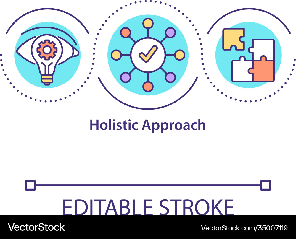 Holistic approach concept icon Royalty Free Vector Image