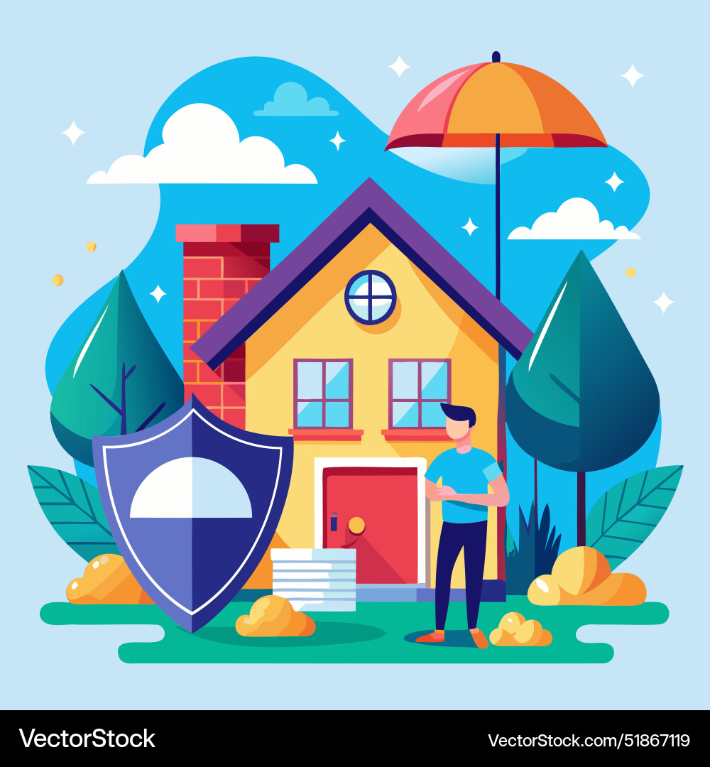 Home protection insurance coverage Royalty Free Vector Image