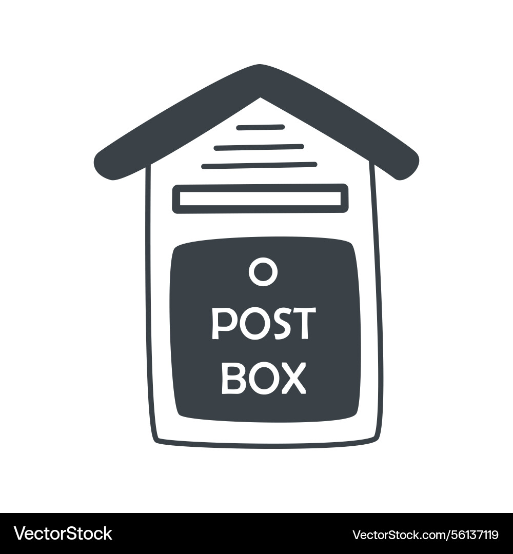 Individual mailbox doodle sketch style wall box Vector Image