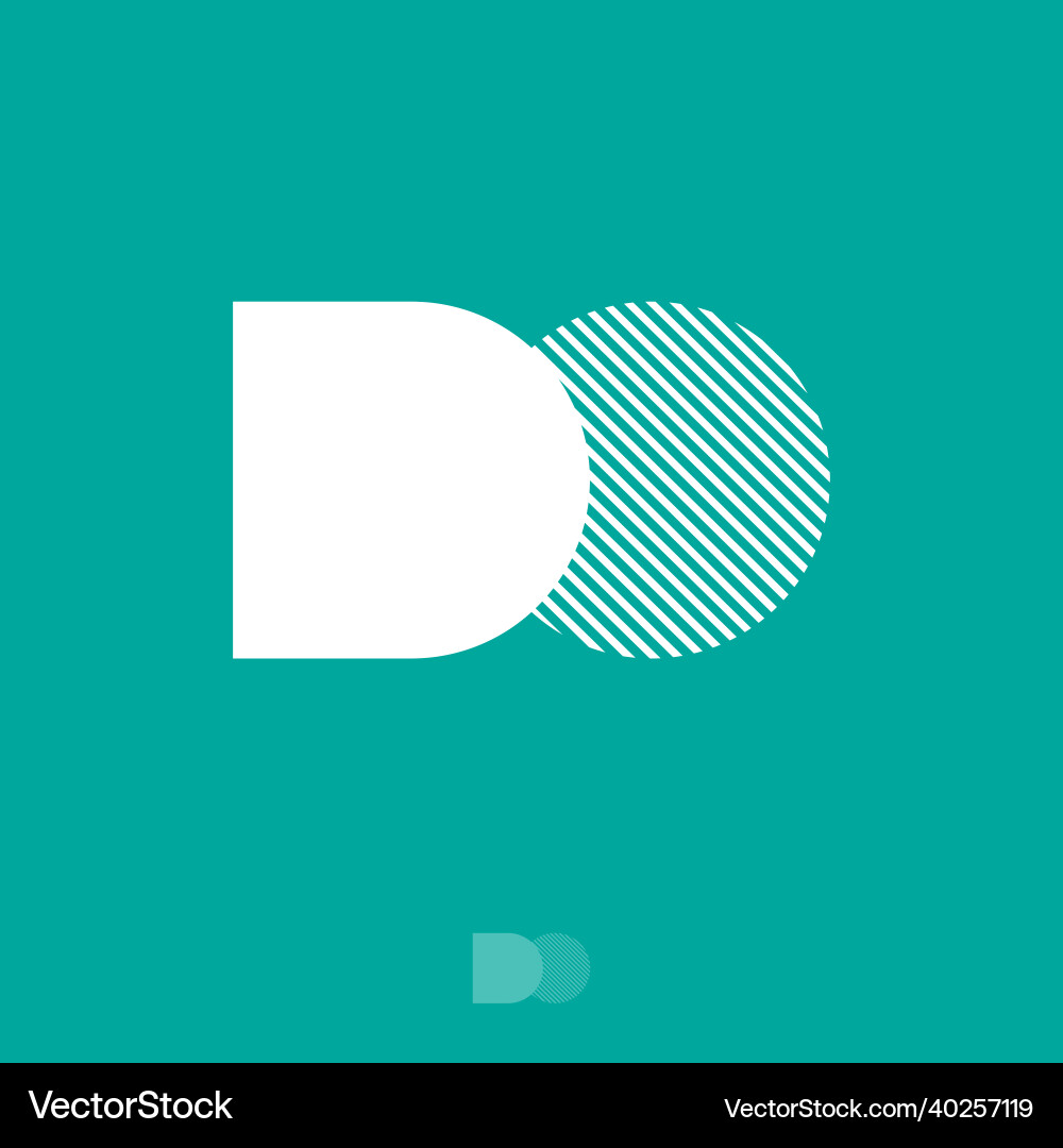 Letter D and O Hatching Monogram Royalty Free Vector Image