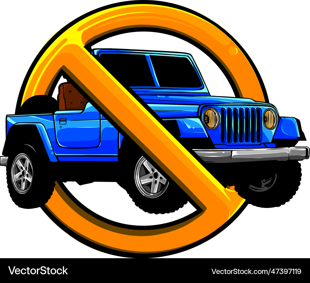No vehicles allowed sign crossed out Royalty Free Vector
