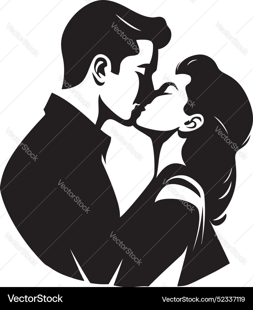 Passionate bond romance icon boundless love black Vector Image