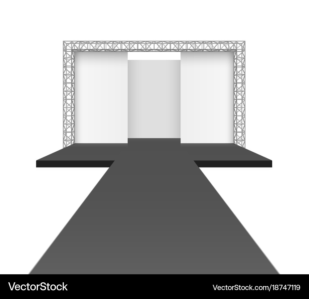 Runway podium stage empty catwalk with black Vector Image