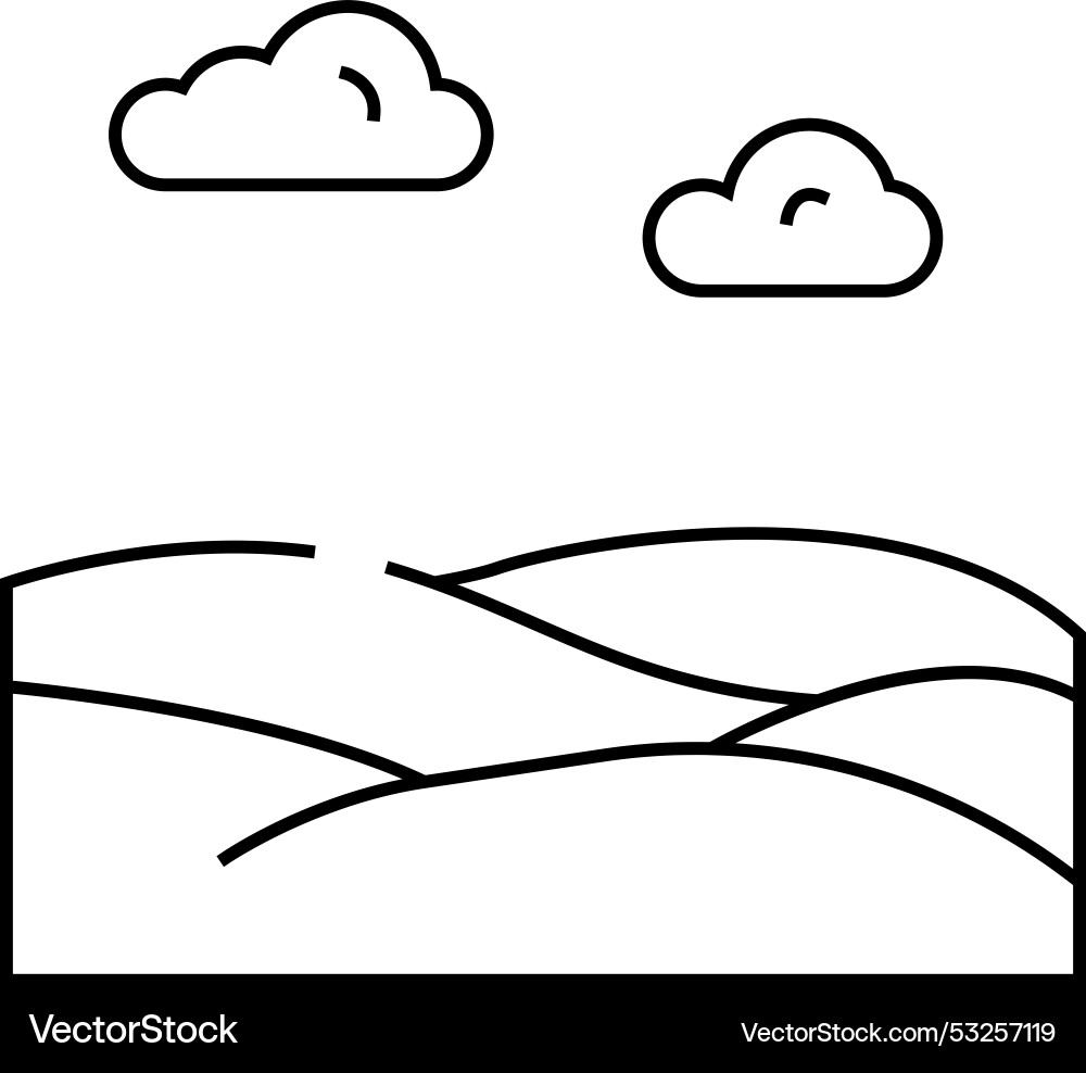 Sahara desert line icon Royalty Free Vector Image