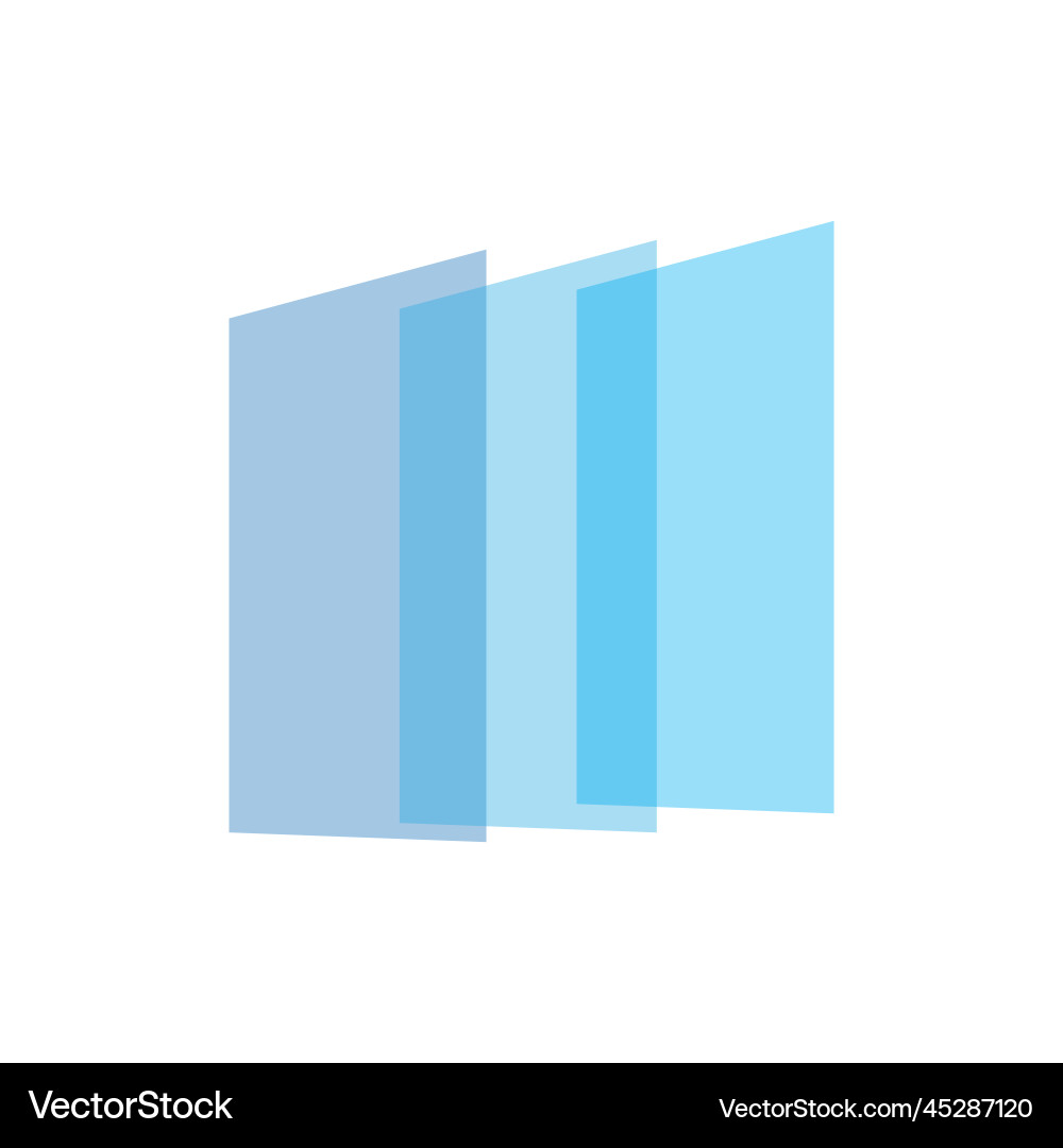 Abstract glass building icon logo Royalty Free Vector Image