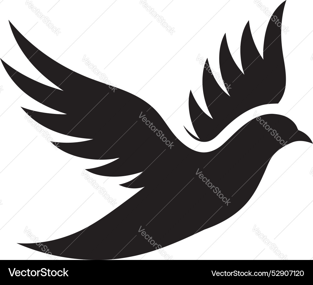 Black dove logo with abstract background a unique Vector Image