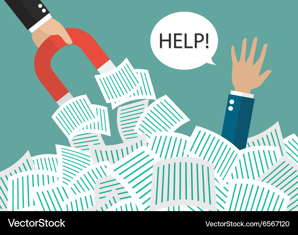 Businessman hold magnet help under Royalty Free Vector Image