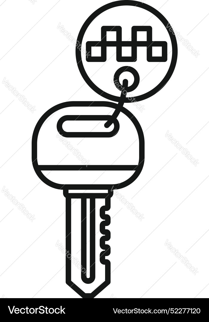 Car key with gearshift keyring for driving Vector Image