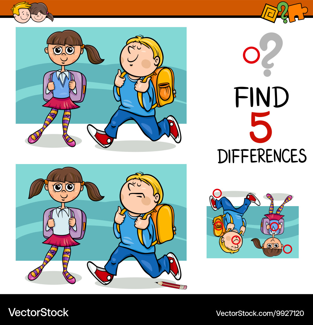 Differences Task For Kids Royalty Free Vector Image Vector
