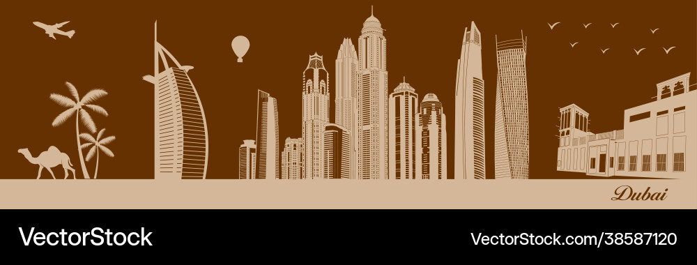 Dubai uae Royalty Free Vector Image - VectorStock