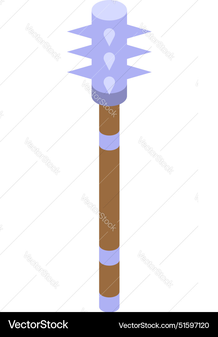 Medieval spiked mace weapon standing on white Vector Image