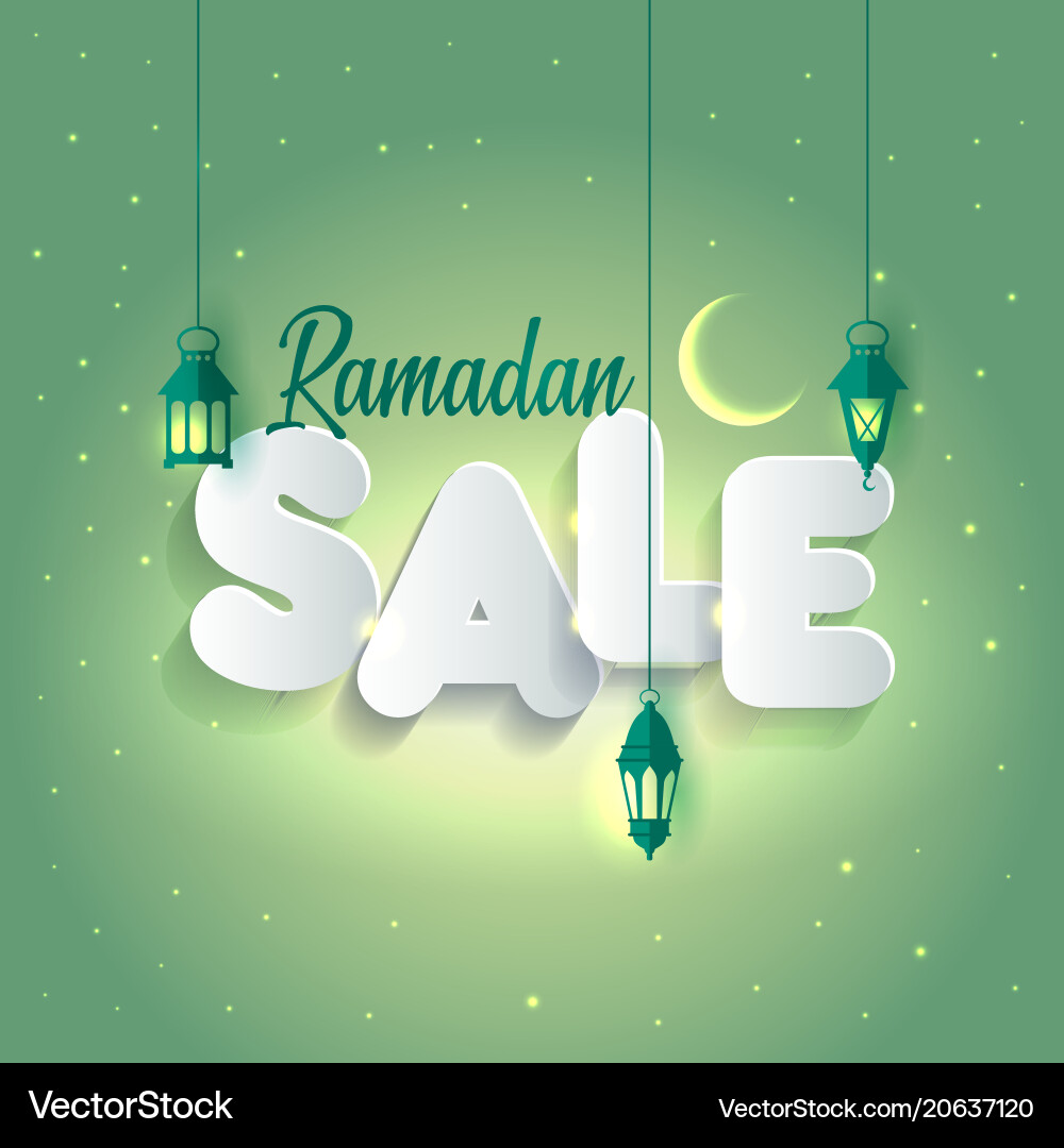 Ramadan sale banner discount Royalty Free Vector Image
