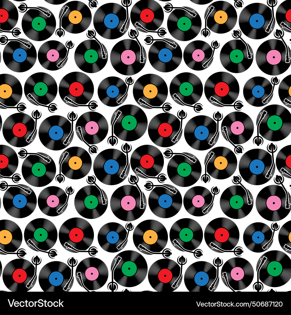 Seamless background with multi-colored vinyl Vector Image