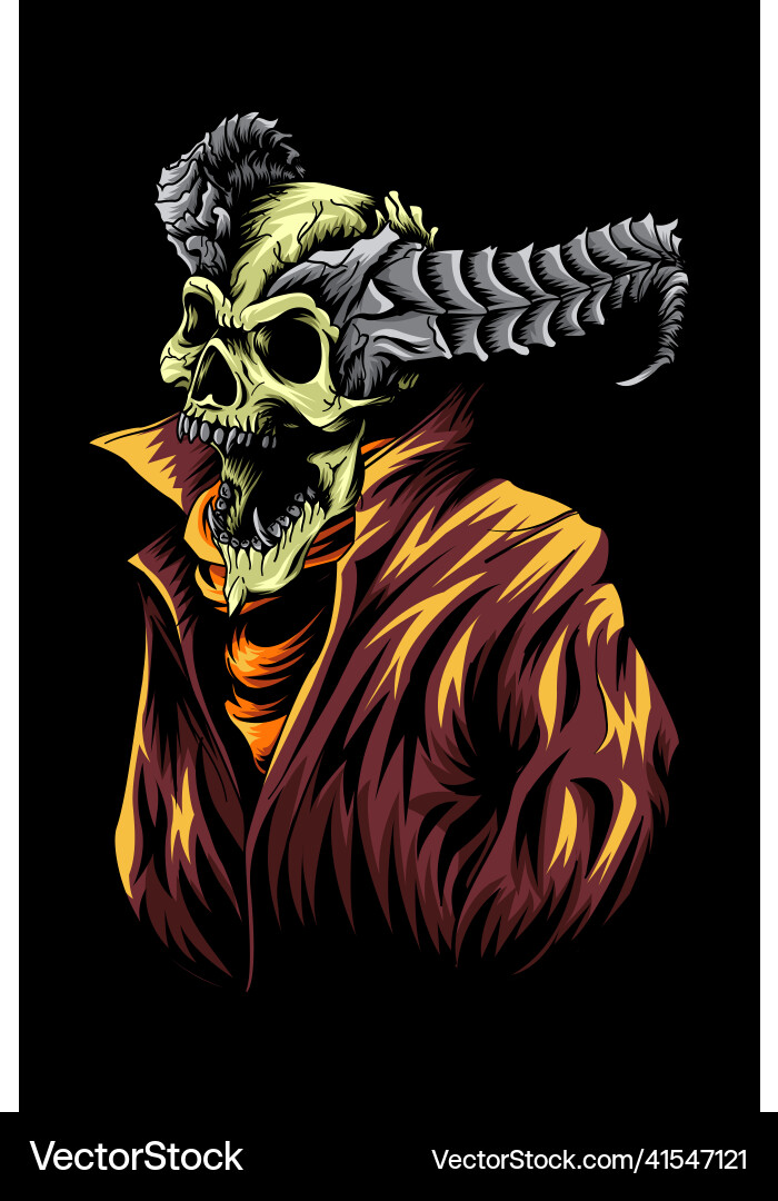 Angry horned skull Royalty Free Vector Image - VectorStock