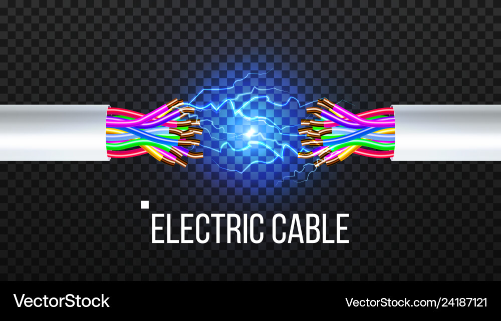 Broken Electric Cable - Disconnection Royalty Free Vector