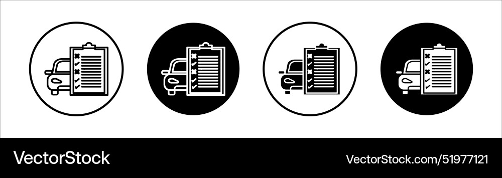 Car repair check list flat line icon set Vector Image